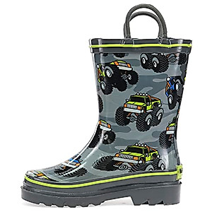 Western Chief boys Waterproof Printed Rain Boot, Monster Crusher,2-3 Little Kid