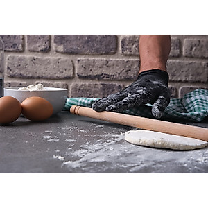 DESTALYA Wood Rolling Pin for Baking | 48 cm Wooden Roller for Dough Pastry Pizza Pasta Bread Cookie Pie Clay | Essential Kitchen Utensil