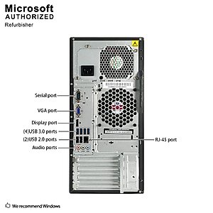 Lenovo ThinkCentre Business Computer, Intel Core i5, 16G DDR3, 512G SSD, 2T, VGA, DP, WiFi, BT 4.0, DVD, Win 10 64 Bit-Multi-Language(CI5)(Renewed)