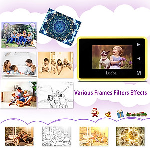 Luoba Kids Camera Waterproof Toddler Digital Camera for Kids 3 4 5 6 7 8 Year Old Children Underwater Cameras Toys Age 3-8 Girls Boys Birthday Gifts Mini HD Sport Recorder with 32GB Card(Purple)