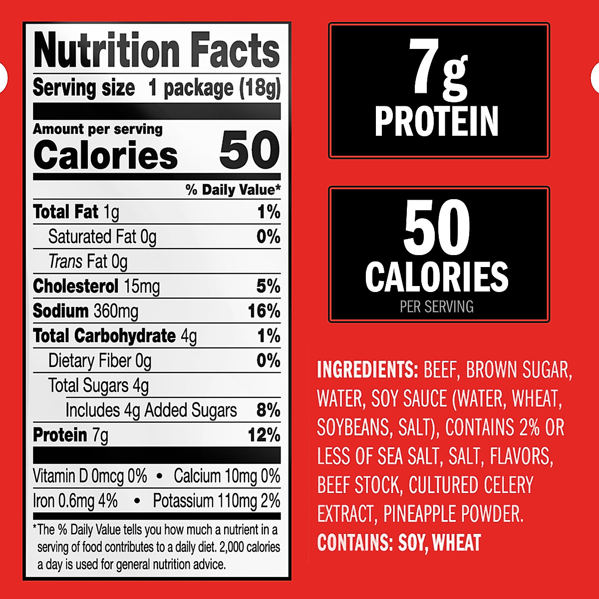 Jack Link's Beef Jerky, Teriyaki, Multipack Bags Flavorful Meat Snacks for Lunches, Ready to Eat Protein Snacks, Individual Packs - 7g of Protein, Made with 100% Beef 0.625 oz (Pack of 5)