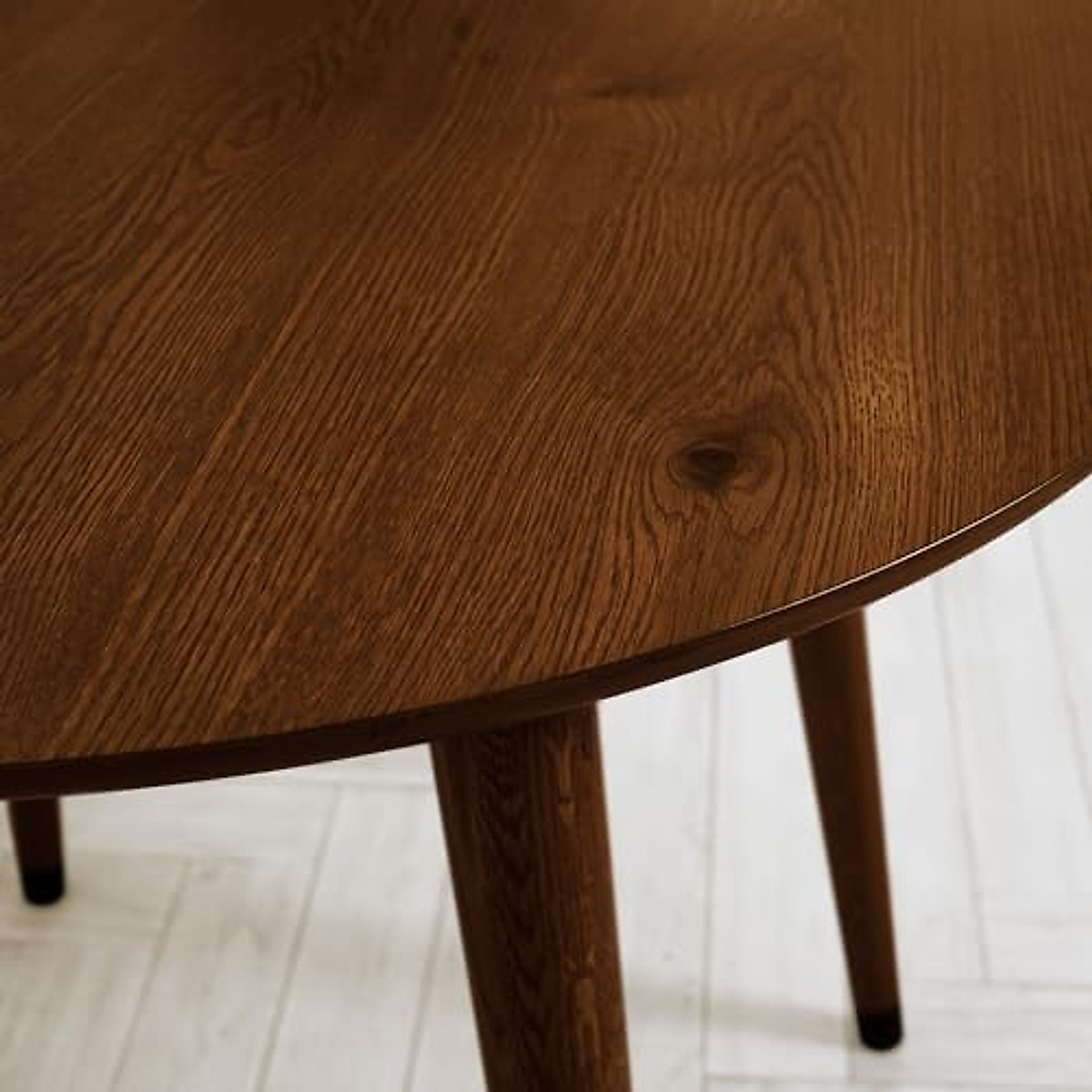 Acacia Alma Solid Wood Dining Table/Kitchen Table Round Dining Table for 4 / Dining Room Table, Patio Table, End Table, Coffee Table, Work Desk, Natural Wood Dining Table Round Kitchen Table, Walnut