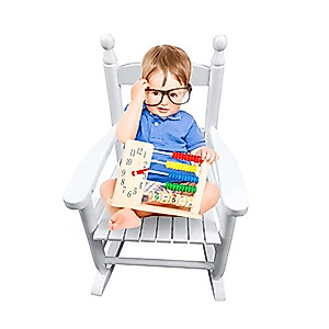 HomVent Rocking Chairs Kids/Children Solid Wood Rocking Chair w/Ergonomic High Back Front Porch Rocking Chairs Outdoor Patio Portable Chairs Small Wooden Rocker Living Room Bedroom Residential Chair