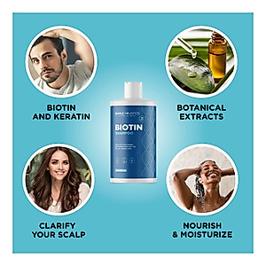 Volumizing Biotin Shampoo and Conditioner Set - Sulfate Free Shampoo and Conditioner for Dry Damaged Hair and Scalp Care - Volumizing Shampoo for Thinning Hair with Jojoba and Argan Oil for Hair Care