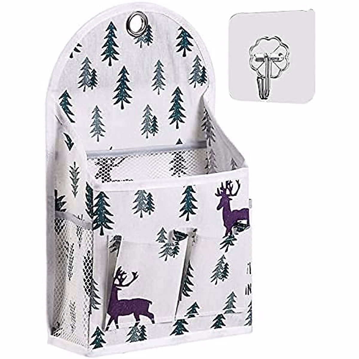 UJLN Wall Hanging Storage Bag, Waterproof Over The Door Closet Organizer Hanging Pocket Linen Cotton Organizer Box Containers for Bedroom, Bathroom, Kitchen, Office (TPYE D)