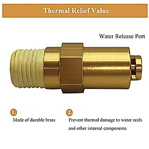Zeiboat 7101359 Thermal Relief Valve for Gas Powered Pressure Washer Pumps, 1/4 Inch NPT