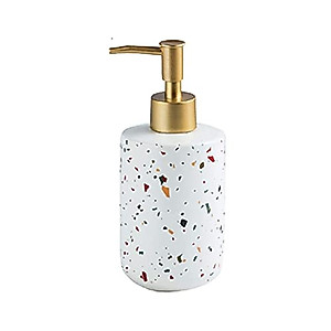 Soap Dispensers Soap Dispenser Durable Lotion Dispenser Ceramic Liquid Soap Dispenser with Electroplating Golden Pump for Bathroom Countertop