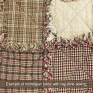 Ecru Solid Off-White Homespun Cotton Fabric by JCS - Sold by The Yard