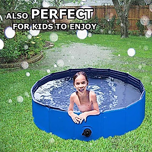 VaygWay Foldable Dog Pet Pool – Portable Swimming Pool Dogs Cats Pets–Collapsible Bathing Tub and Kiddie Pool – Collapsible Pool for Dogs Cats and Kids