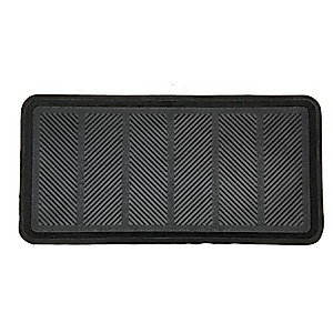 Indoor/Outdoor Hose-Wash Lines Design Non-Slip Rubber 16" x 32" Modern Entryway Mat for Entryway, Patio, Backyard, Garage, 16" x 32", Black