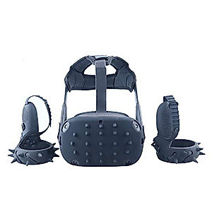 Eyglo Head Strap Pad & Face Cover & Protective Cover & Controller Grip Cover Strap for Oculus Quest VR Accessories Sweatproof Anti-Drop Comfort Set (Red) (Black)