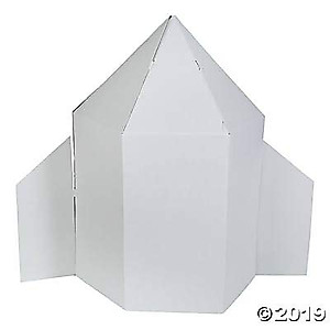 Fun Express Do It Yourself White Cardboard Rocketship - Crafts for Kids and Fun Home Activities