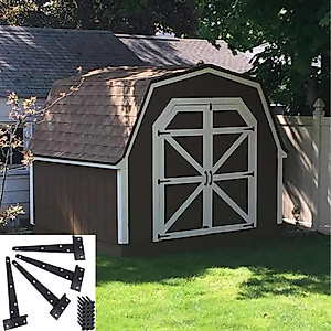 Joyangy 4pcs 6inch Black Heavy Duty T-Strap Gate Door Hinges, Outdoor Gate Hinge, Heavy Duty Gate Hinges for Wooden Fences Barn Door Shed Door Hardware