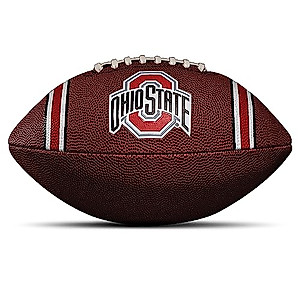Franklin Sports NCAA Ohio State Buckeyes Kids Youth Football - Official College Team Football with Team Logos - Junior Size Football