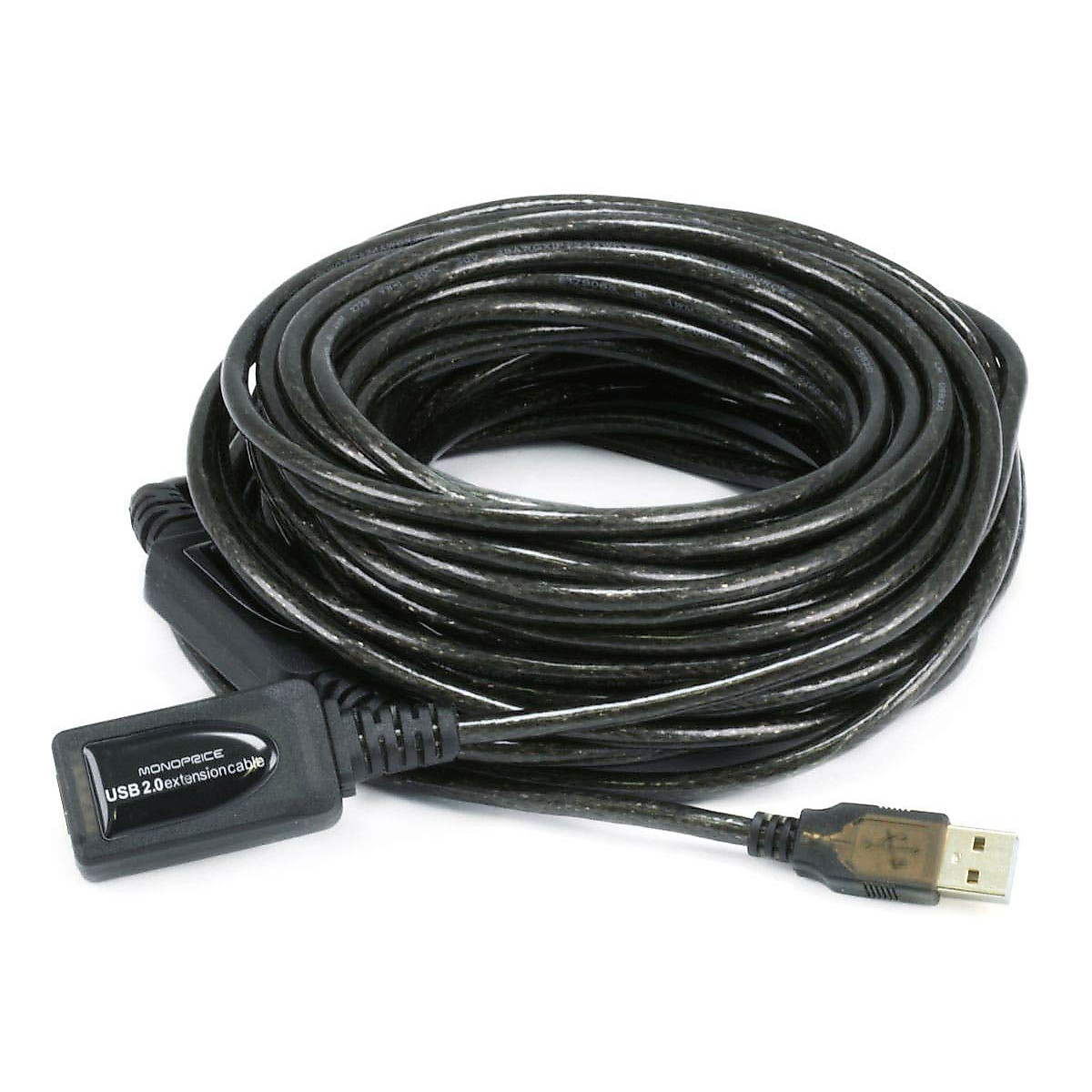 Monoprice 49ft 15M USB 2.0 A Male to A Female Active Extension / Repeater Cable (Kinect & PS3 Move Compatible Extension)