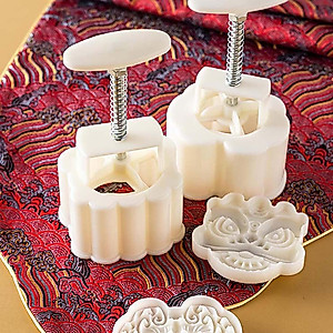 3D Mooncake Mould Set Cake Decoration Dessert Cookie DIY Kitchen Baking Tool Safe Cookie Molds(75g-Wake up Lion)