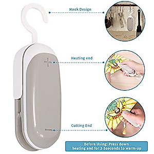 2PACK Mini Bag Sealer, Portable Heat Vacuum Sealers Plastic Sealer, 2 in 1 Heat Seal and Cutter Mini Food Sealer For Plastic Bags Food Storage