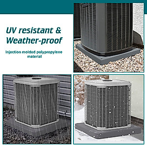 Daisypower Equipment Pad for Ductless Mini-Split Air Conditioner HVAC Heat Pump System,Anti-Vibration Plastic Condenser Pad,36 × 36 × 2 inches