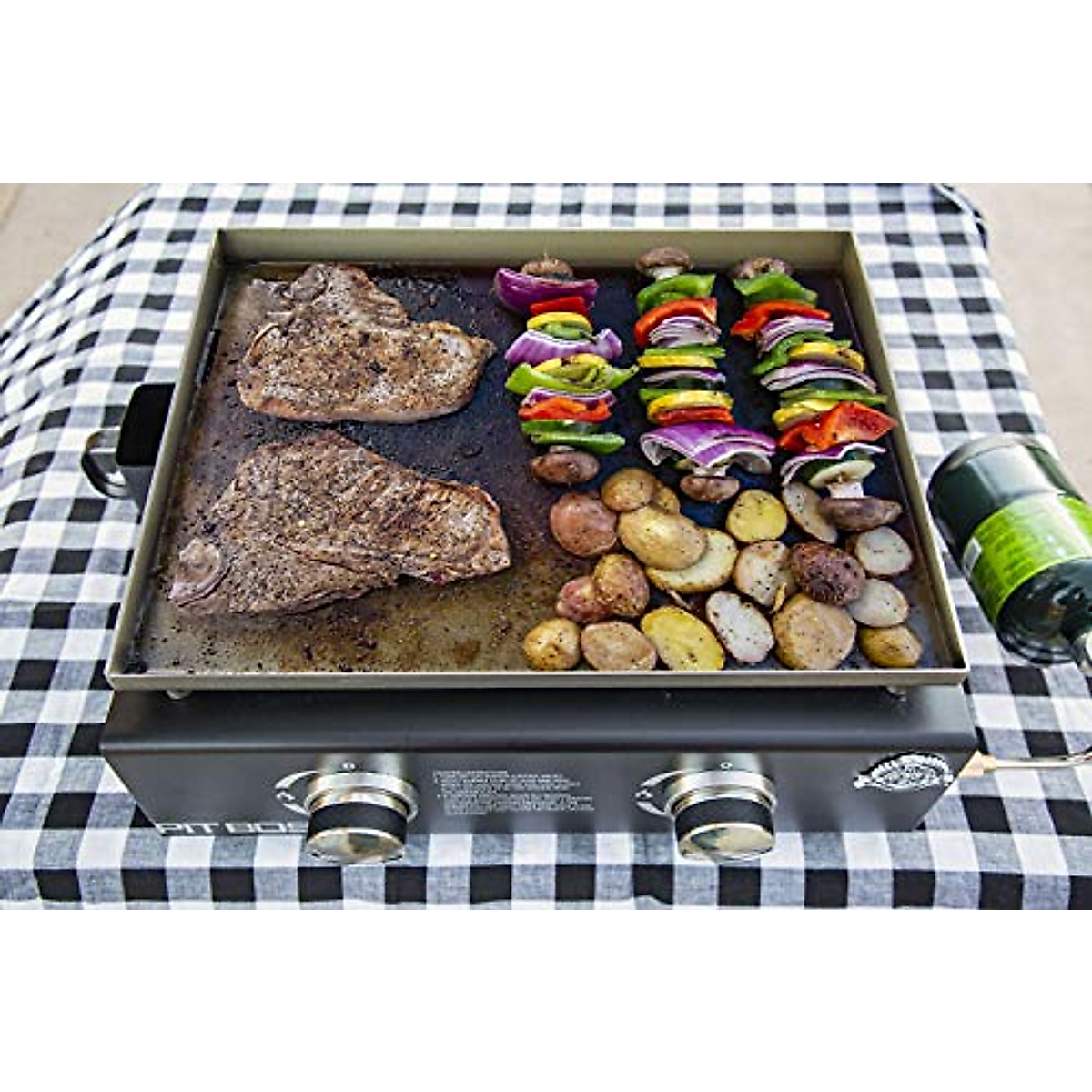 PIT BOSS PB336GS Two Burner Portable Flat Top Griddle - Cover Included