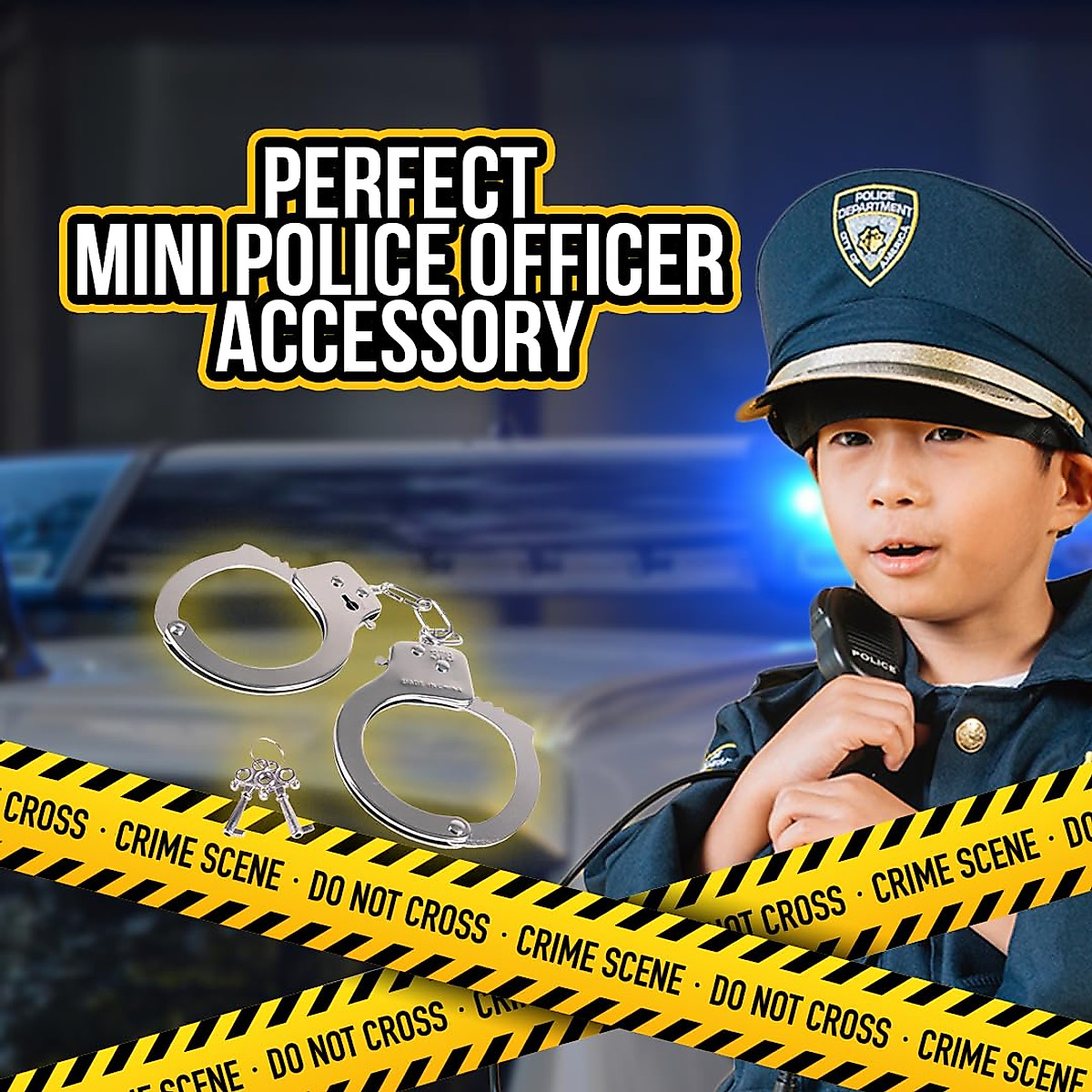 Kangaroo - Police Role Play Kids Toy Handcuffs with Keys for Kids, Fake Pretend Play Mini Metal Halloween Sheriff Handcuff Props, Police Toys, hand cuffs, Hand Cuffs Police, Toy Handcuffs for Kids