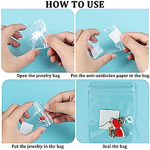 Haiabei 100 Pieces Jewelry Bag Self Seal Plastic Zipper Bag Clear PVC Rings Earrings Packing Storage Pouch Jewelry Transparent Lock Bags for Holding Jewelries Jewelry Anti Oxidation Lock Pouch Set