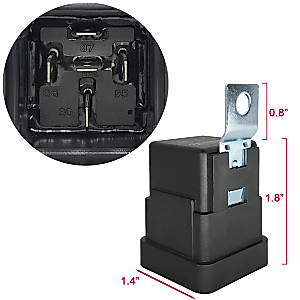 irhapsody 5 Pack 40/30 AMP 12V DC Waterproof Relay and Harness - Heavy Duty 12 AWG Tinned Copper Wires, 5-PIN SPDT Automotive Relay