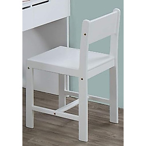 Wycian Patio Dining Chairs, Chair Seat 1PC White Solid Wood Capacity 300LB 17.00" L 17.00" W 30.00" H Living Room Bedroom Dining Rooms Garden Small Patio Chair
