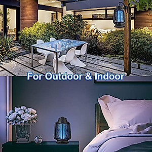 Lanpuly Bug Zapper, 4200V Electric Mosquito Zapper for Outdoor Indoor, 18W Waterproof Insect Killer Electronic Light Bulb Lamp for Home, Garden, Patio, Backyard, Plug in, Safe and Effective