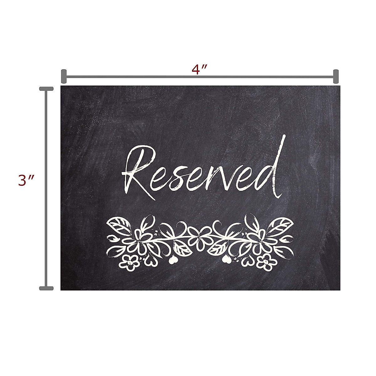 15 Reserved Signs for Tables Wedding Reception | Reserved Table Cards | Table Setting Cards |Vintage Chalk Design | 4 x 6 Double Sided Print | Party Events