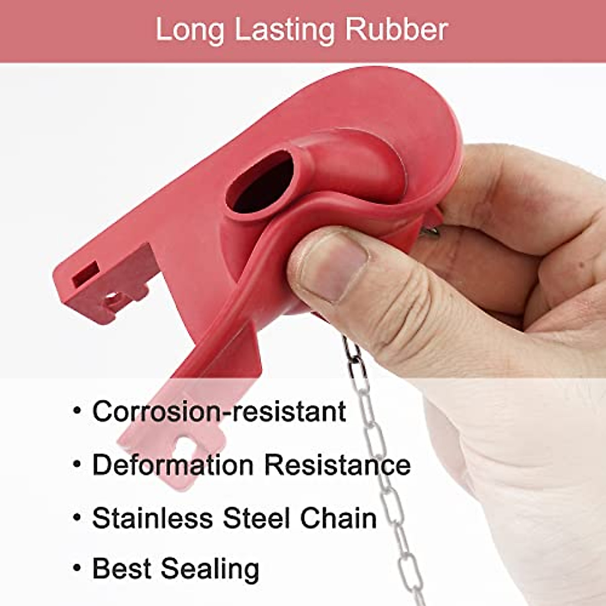 Hibbent 2 Pack Toilet Flappers Replacement Compatible with Kohler Shark-Fin Flapper Replacement Kit by Hibbent,2 Inch Toilet Flapper with Stainless Chain,Water Saving, Easy to Install