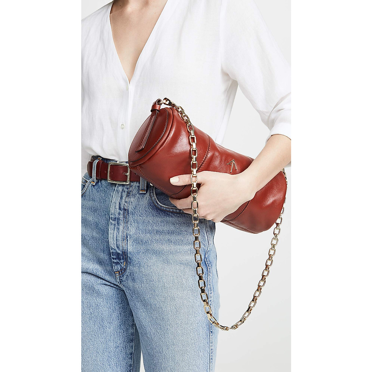 MANU Atelier Women's Cylinder Shoulder Bag, Redbole, One Size