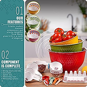 16Pcs Large Mixing Bowls with Airtight Lids Set: Zog Melamine Baking Bowl Set 5.5, 3.9, 2.6 QT, Nesting Bowls for Space Saving, Kitchen Bowls with Non-Slip Pad for Prepping, Cooking, Food Storage