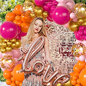 Pink and Orange Balloon Arch Hot Pink Orange Balloons Metallic Gold Light Pink Balloon Garland Kit For Baby Shower Birthday Pink and Orange Party Decorations