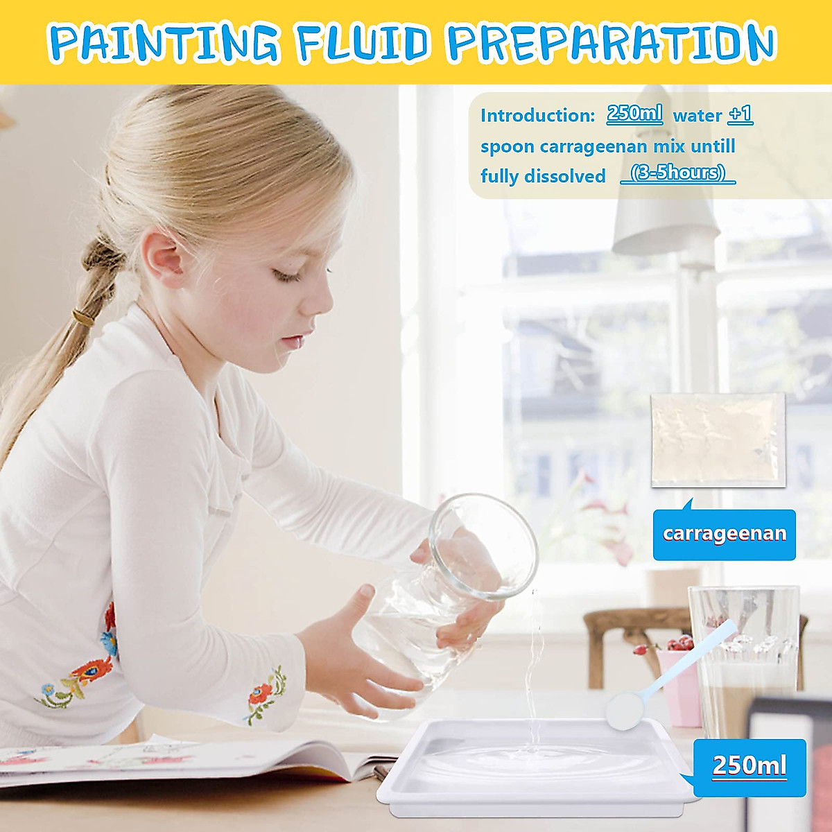 Water Marbling Paint Drawing Kit for Kids 8-12, Arts & Crafts for Girls & Boys Ages 4-8, Ideal Easter Birthday Gifts Christmas Toys for Girls & Boys Ages 4 5 6 7 8 9 10 11 12 Year Old (12 Colors)