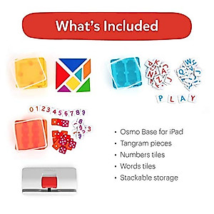 Osmo - Genius Starter Kit for iPad (New Version) + Osmo iPad Case Bundle - Problem Solving & Creativity (Ages 6-10) (OSMO iPad Base Included)