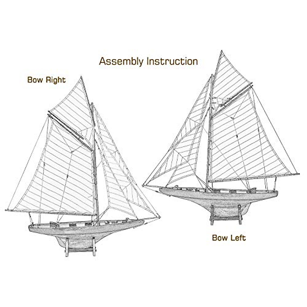 SAILINGSTORY Wooden Sailboat Model Ship Sailboat Decor Yacht Model America's Cup Columbia 1901 Replica Medium