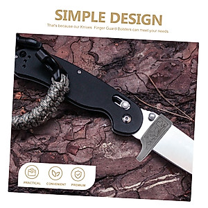 ORFOFE 2pcs Handle finger guard bolsters for knives kitchen knives finger guard guard protector making tools metal knives handle non-slip Stainless steel