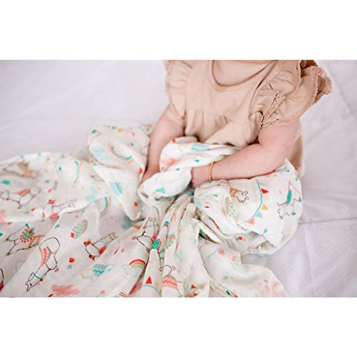 Loulou Lollipop Soft Baby Swaddle Blanket Muslin Wrap Receiving Blanket for Newborn to Toddler Girl and Boy, Large 47” by 47” - Llama…