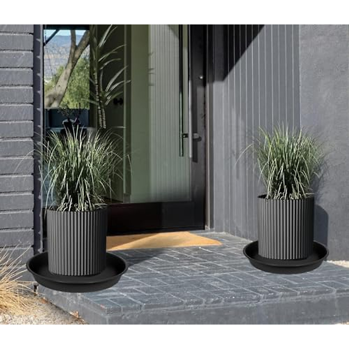 Angde 6 Pack of Plant Saucer 4 5 6 8 10 12 14 16 18 20 Inch Round, Plant Drip Trays for Pots, Plant Drip Tray, Flower Plant Pot Saucers, Pot Saucer 4", Plant Saucers for Indoors (5", Black)