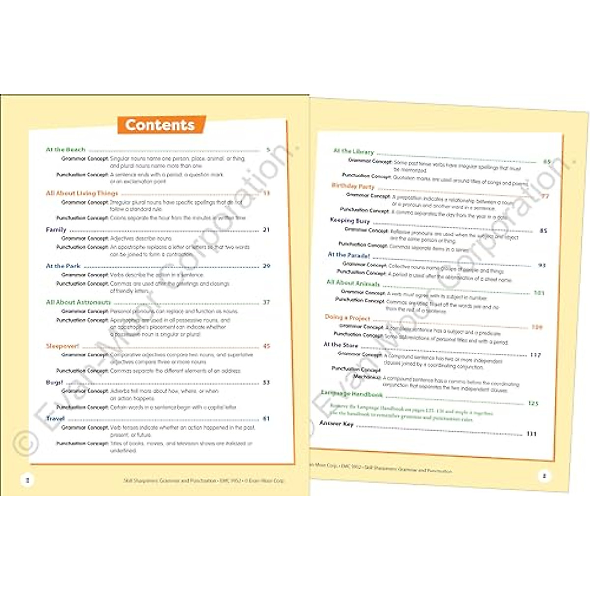 Evan-Moor Skill Sharpeners Grammar and Punctuation Workbook, Grade 2, Nouns, Verbs, Sentence Structure, Subject, Predicate, Language Handbook, Real-World Practice, Fun Activities, Homeschool, Practice
