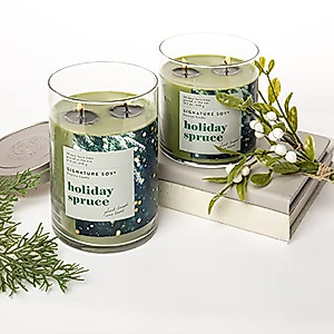 Signature Soy Lidded Holiday Spruce Scented Candle, Large Jar