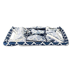 DII Collapsible Polyester Storage Bin, Trapezoid Lattice, Nautical Blue, Medium