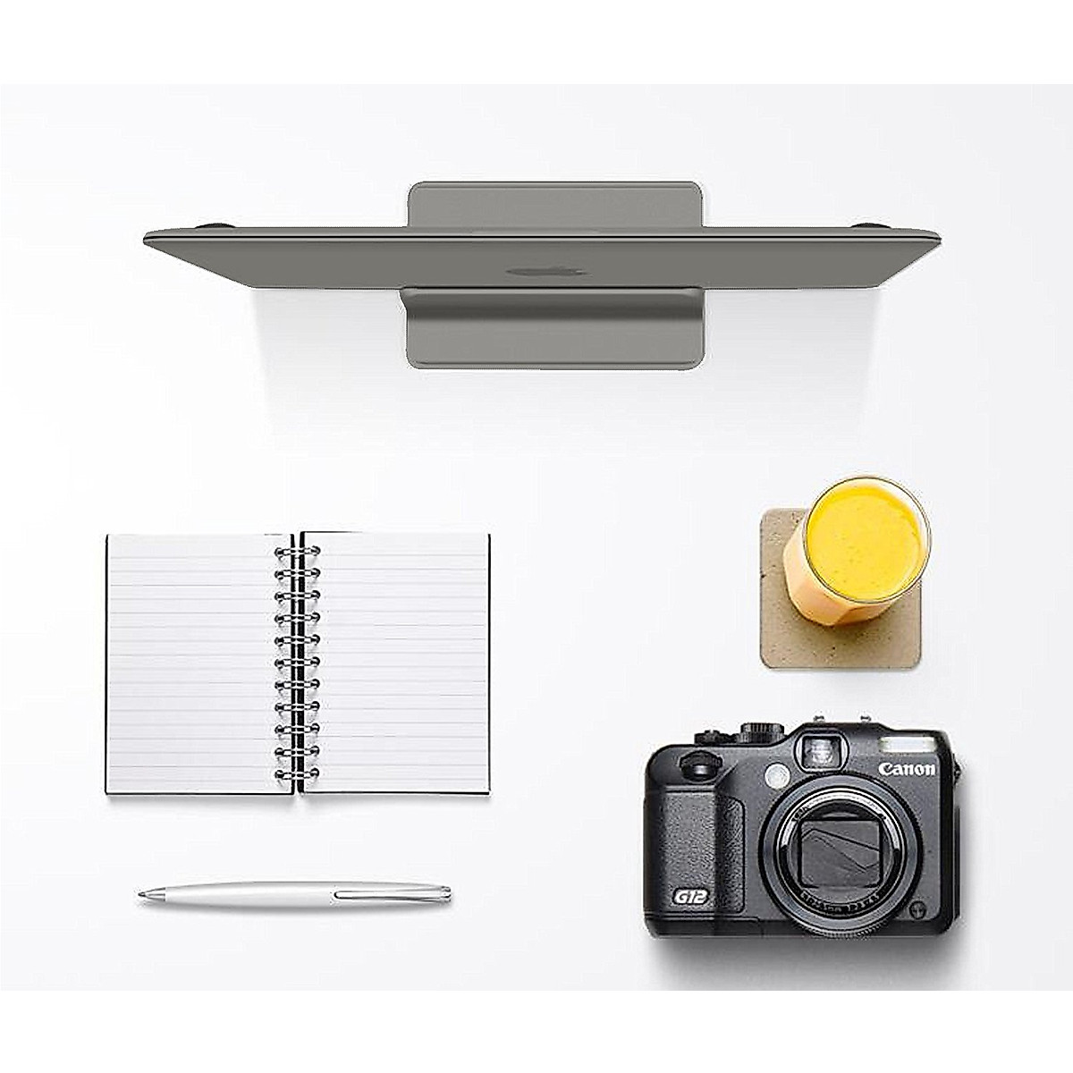 Vertical Laptop Stand for Desk [Adjustable] Sturdy Aluminum Dock Fits All Laptops (up to 20.3 inches) Space Saving, Modern Compact Holder, Compatible with MacBook Pro/Air, Surface, HP, Dell (Gray)