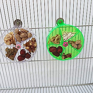 Tzou Bird Feeder, Parrot Feeder, Acrylic Foraging Wheel Pet Parrot Rotatable Bite Resistant Puzzle Toy Green