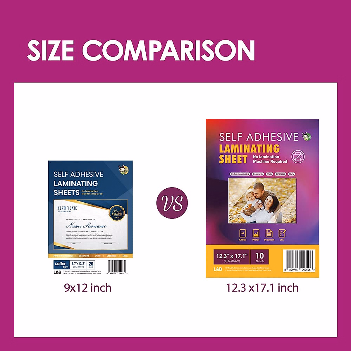 Self Adhesive Laminating Sheets 11 x 17 inch, 10 Pack, 4mil Thickness, No Heat, No Machine Laminating Sheets Self Sealing by HA SHI