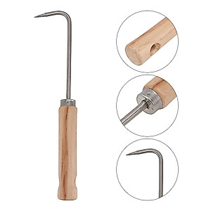 generic 2pcs Gardening Tool Single Claw Root Hook Manual Root Lifter Weeder Stainless Steel Weeds Remover Classic Weeder Garden Lawn Transplant Bonsai Tools