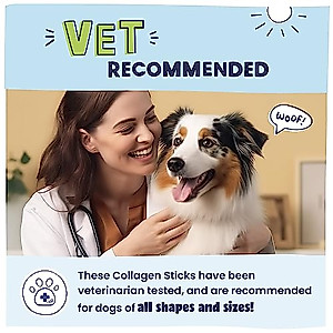 Pawstruck All Natural 11-12" Roasted Collagen Sticks for Dogs - Low Odor & Long Lasting Alternative to Bully Sticks and Rawhide Chews - Grain Free, Single Ingredient & Vet Approved - 5 Pack