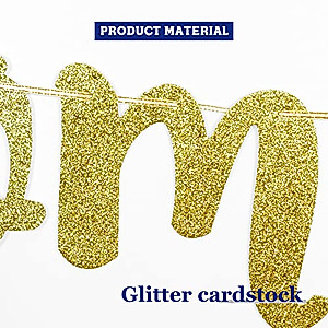 Prom 2023 Banner Glitter Gold Banner, Class of 2023, School Bunting, Prom Birthday, Graduation Party Decor (Gold)