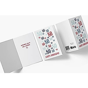 80th Birthday Card - Just A Number 80th Anniversary Card For Brother, Sister, Dad, Mom, Boyfriend, Grilfriend - 80 Years Old Birthday Card - Happy 80th Birthday Card - With Envelope