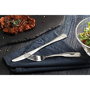 New Star Foodservice 58246 Shell Pattern, 18/0 Stainless Steel, Dinner Knife, 8.6-inch, Set of 12